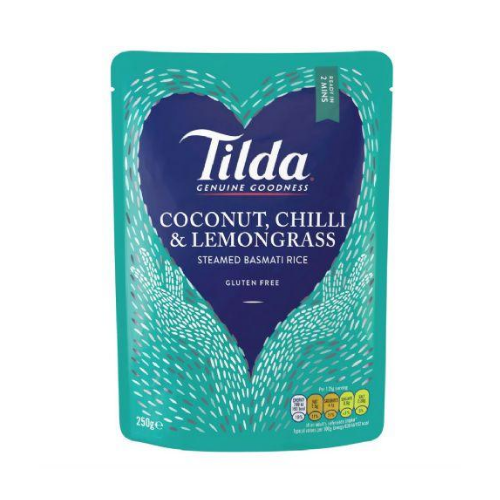 Tilda Coconut Chilli & Lemongrass Basmati Rice 250g - Black Box Product ...